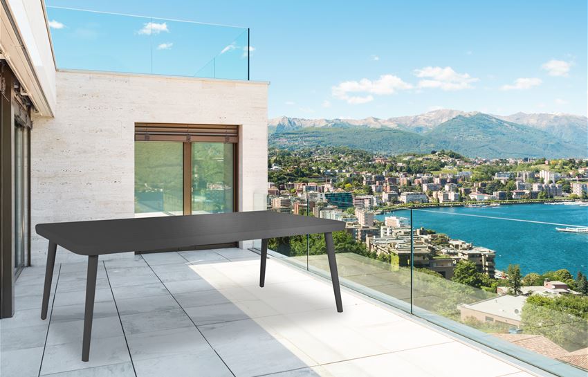 NAYA - Black Aluminum Outdoor Dining Table • Mobilitop Lebanon Beirut