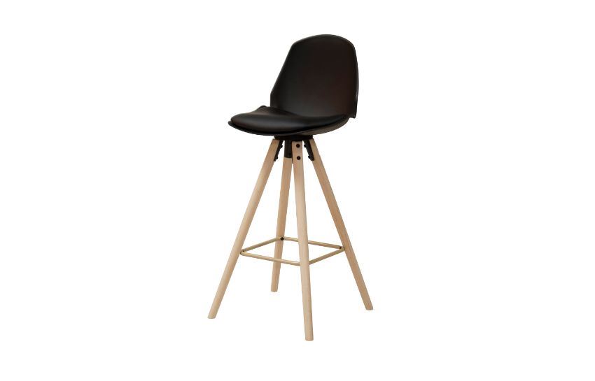 OSLO - PU Bar Stool With Oak Base • Mobilitop Lebanon Beirut