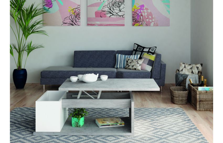 8122 - Grey Center Table With Top-Lift Function • Mobilitop Lebanon Beirut