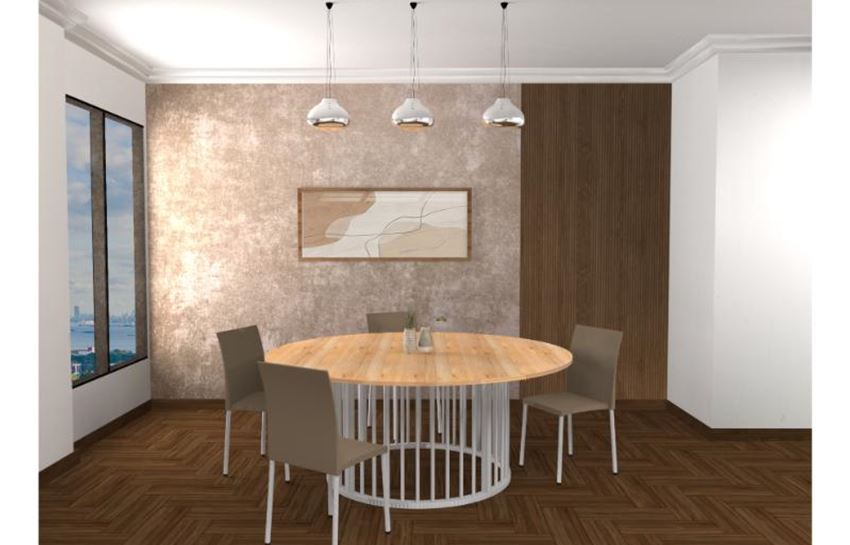 Hero - Round dining table, with wooden top. • Mobilitop Lebanon Beirut