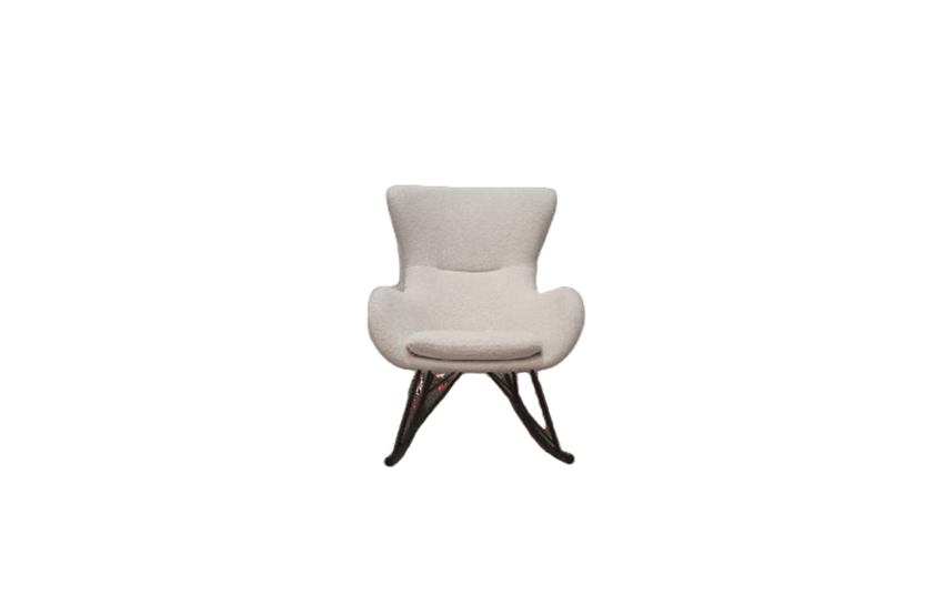 1950A - White fabric Rocking Chair • Mobilitop Lebanon Beirut
